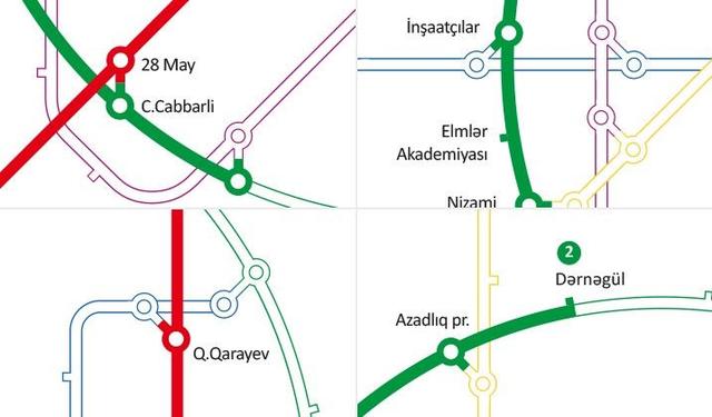 Baku Metro Logo and Map