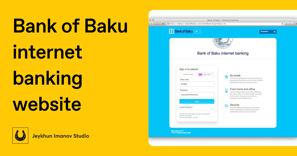 Bank of Baku internet banking website